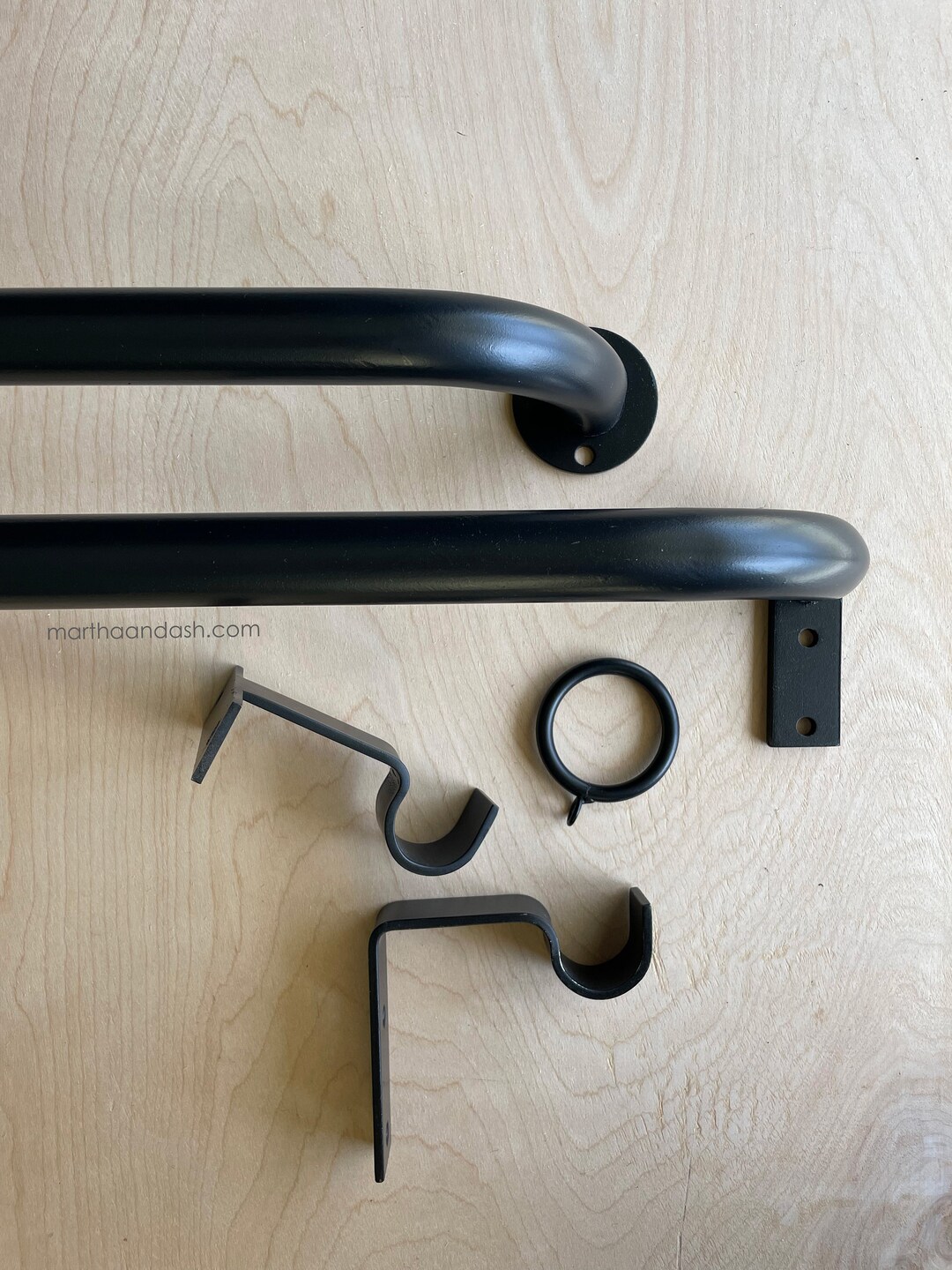 Black French Curved Iron Drapery Hardware Set - Etsy