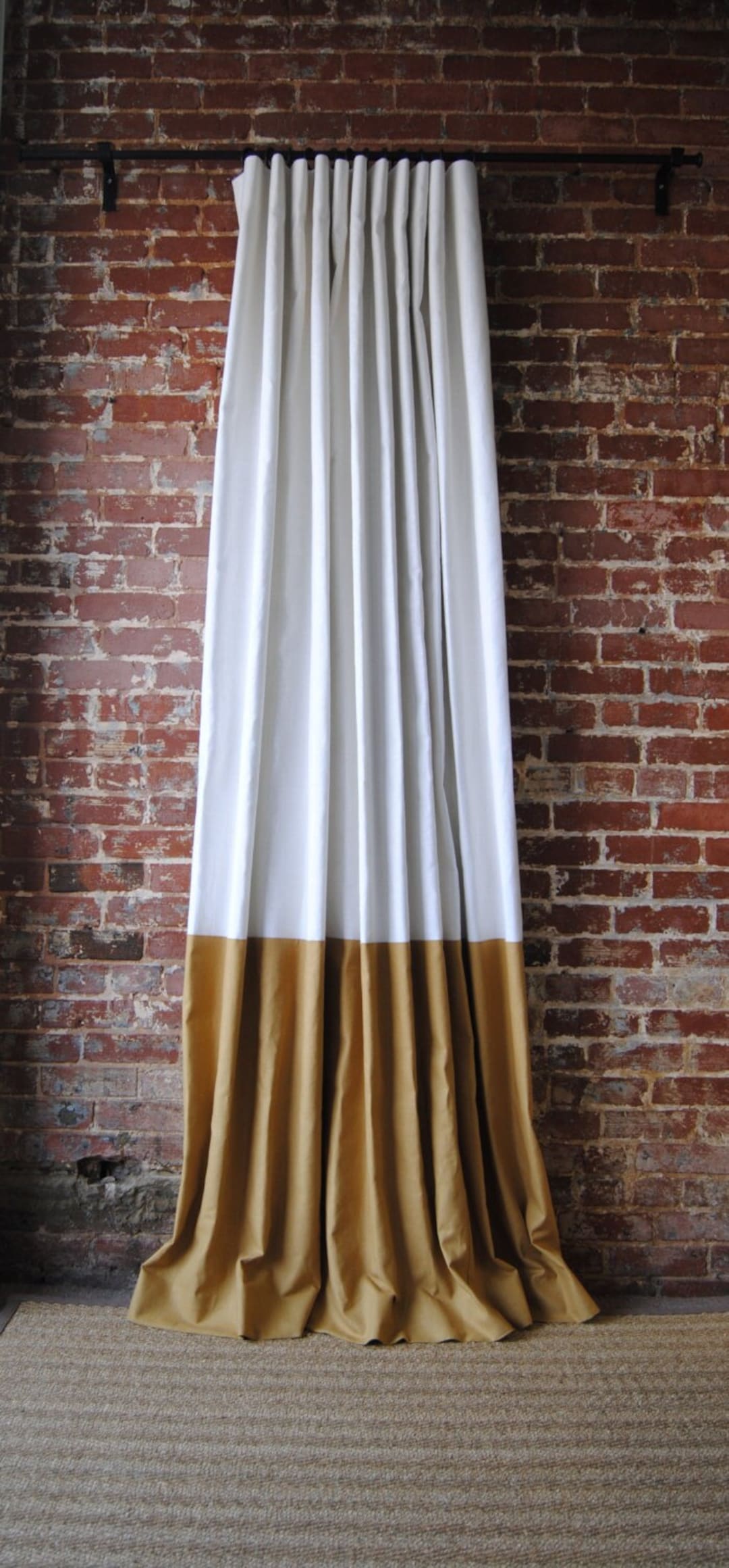 97" - 108"l Color Block Drapery Panel - Custom Curtains - 28 Color ...