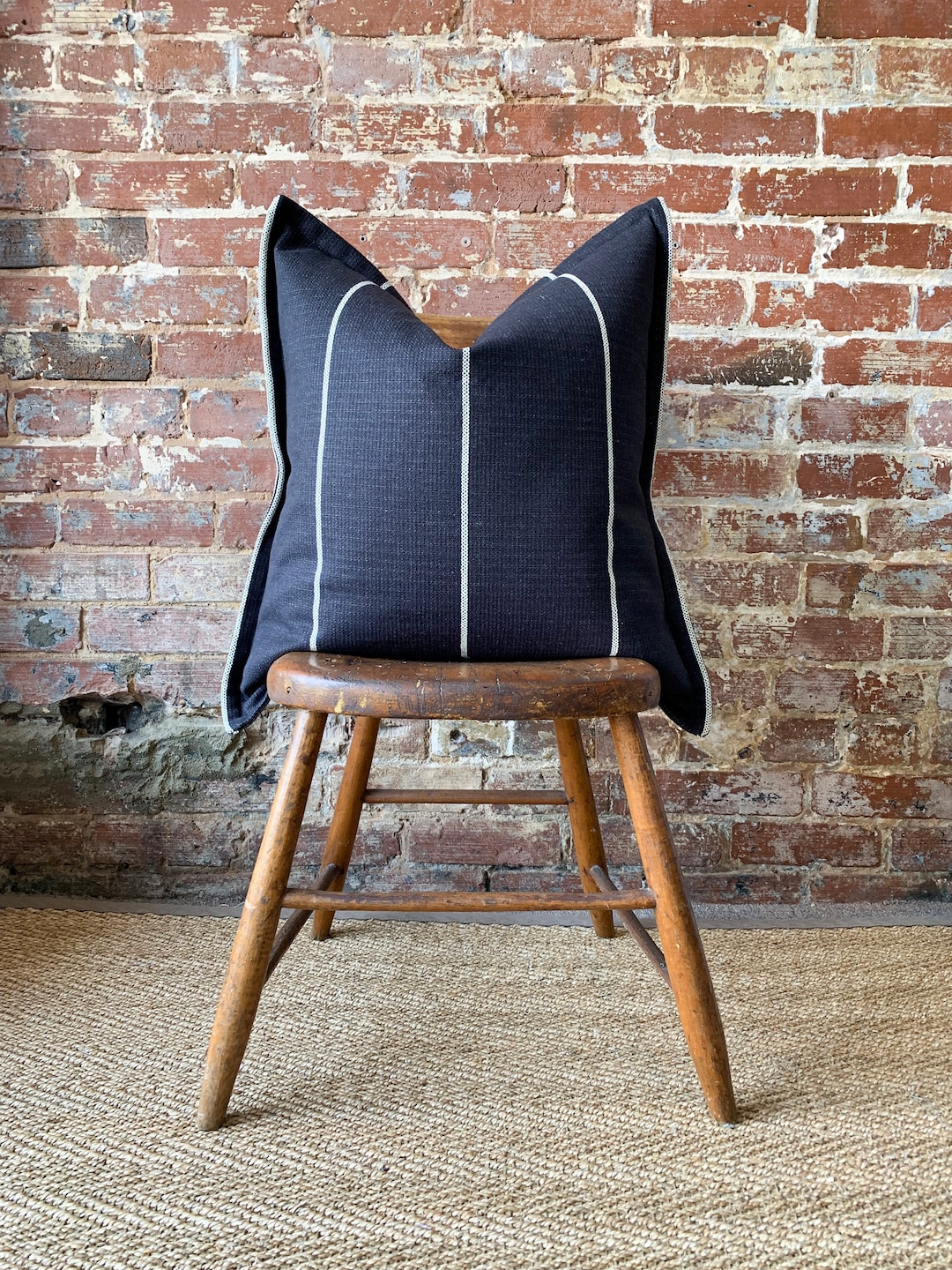 Georgetown in Black / 20 X 20 Stripe Pillow - Etsy