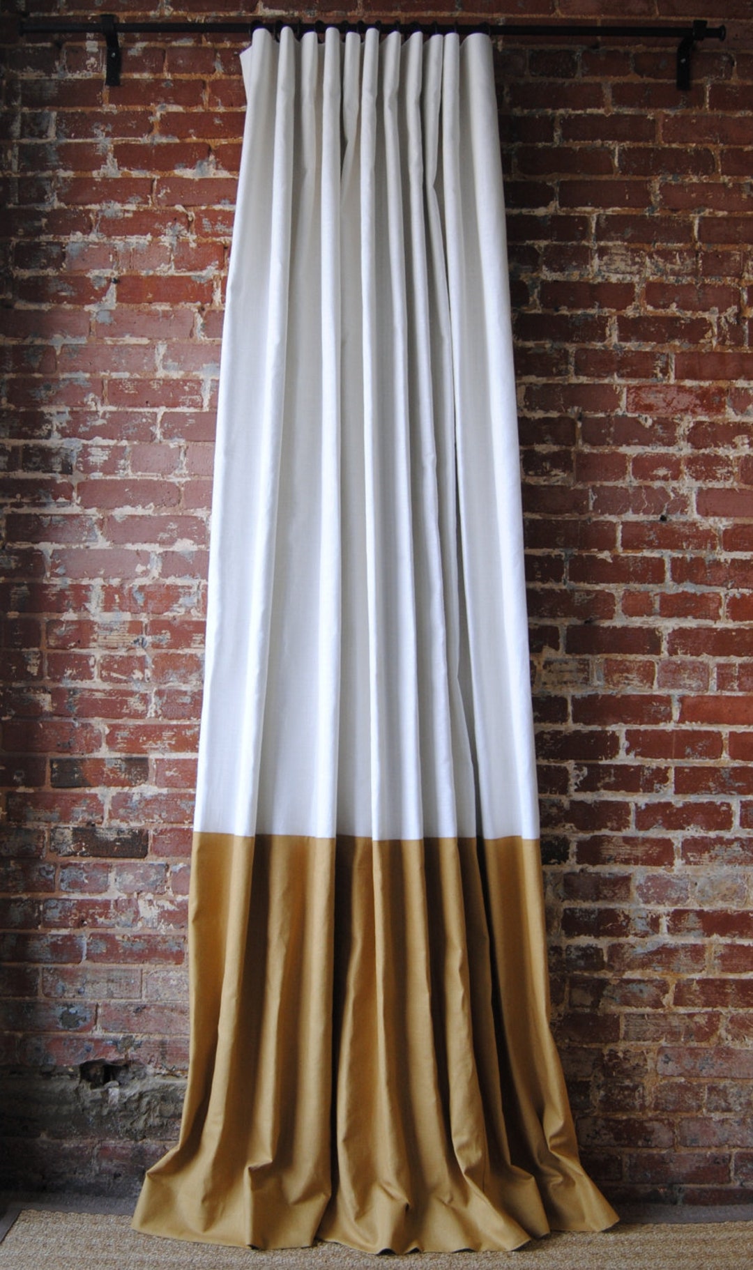 96"l Color Block Drapery Panel - Custom Curtains - 28 Color Options ...