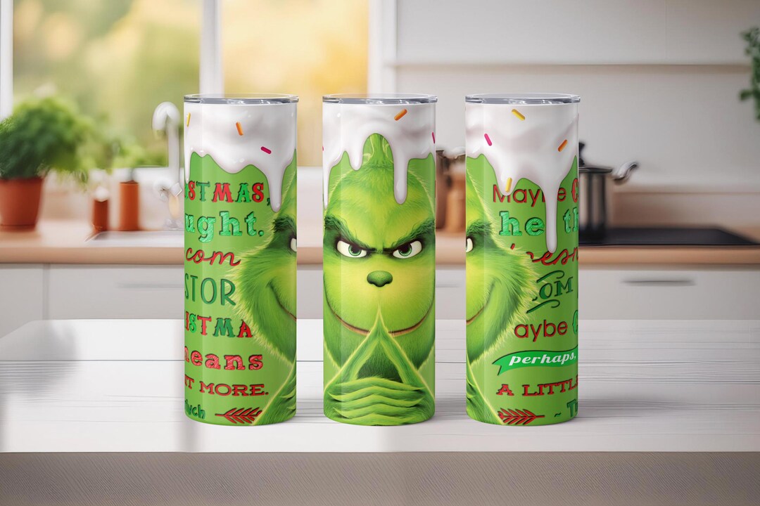 Grinch Christmas Tumbler: Funny Icy Drip Holiday Cup - Etsy