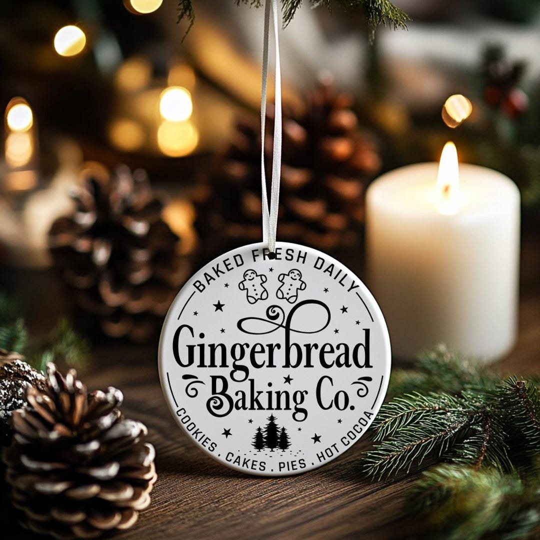 Gingerbread Baking Co. Ornament • Farmhouse Kitchen Christmas Decor - Etsy