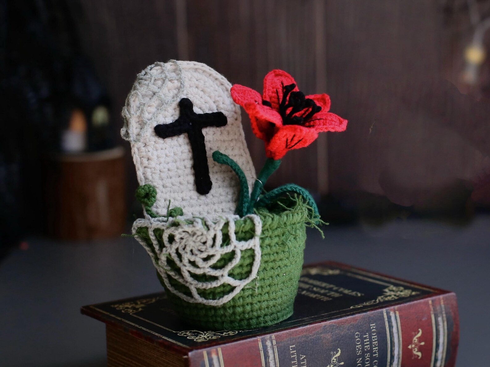 Gothic Crochet Pattern | Dark Romance Eternal Lily Tombstone Amigurumi ...