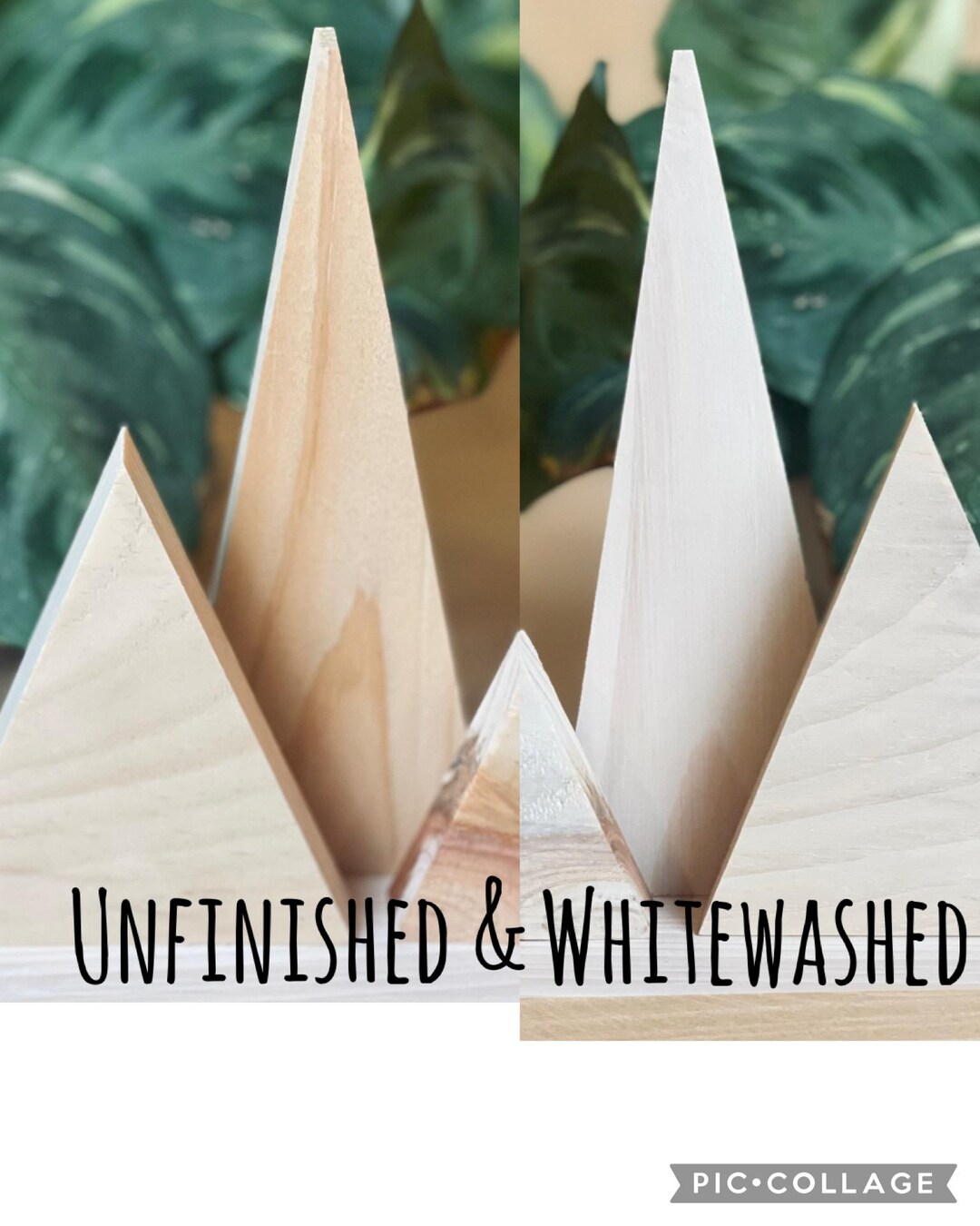Precut Wooden Triangle Blanks DIY Gnome Tree Geometric Craft Shapes Raw ...
