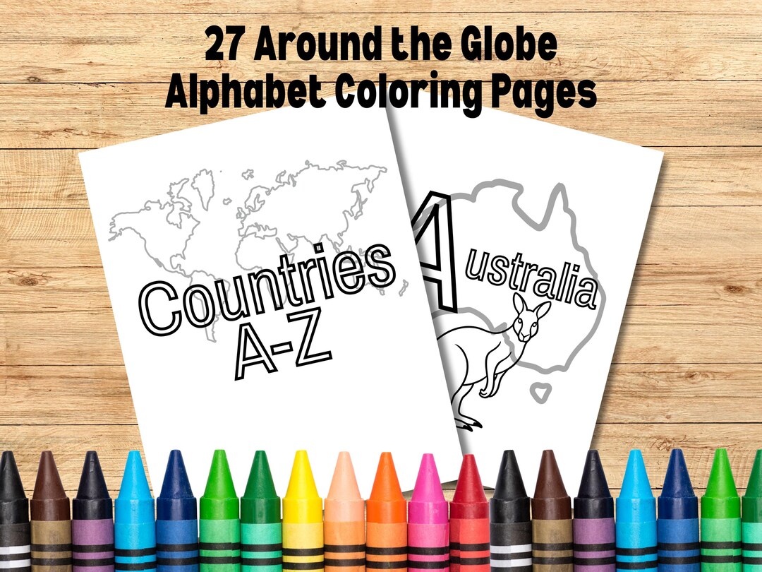 ABC 27 Country Alphabet Coloring Pages - Etsy