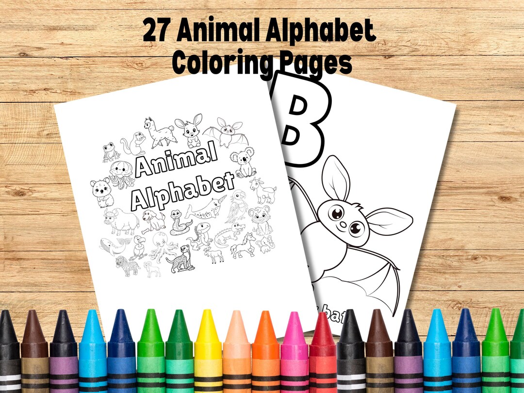 ABC Animal Alphabet Coloring Pages - Etsy