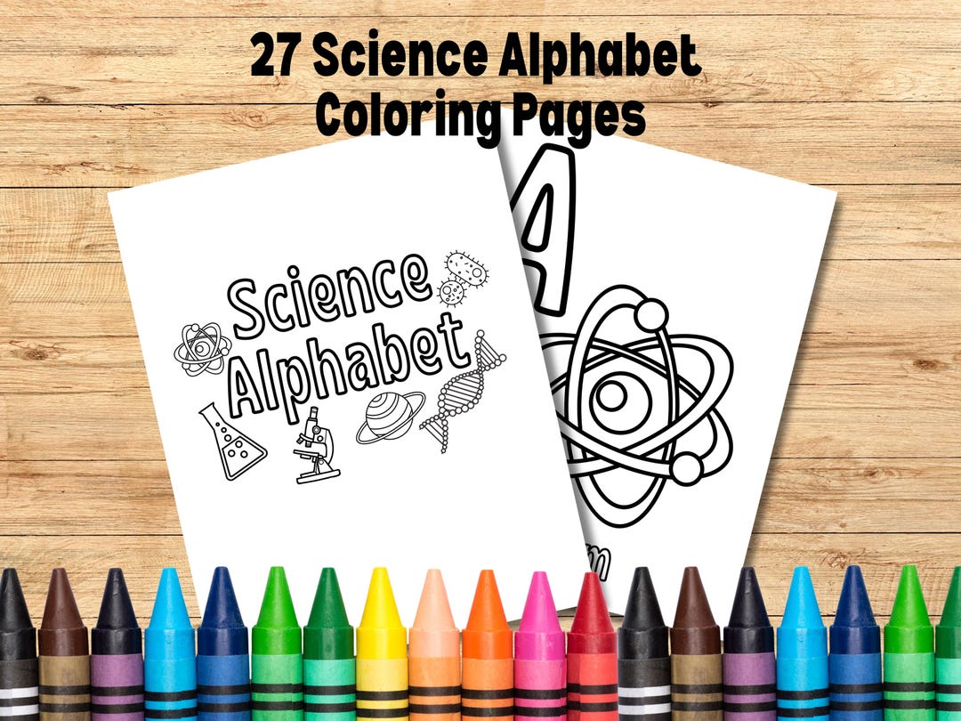 ABC Science Alphabet Coloring Pages - Etsy