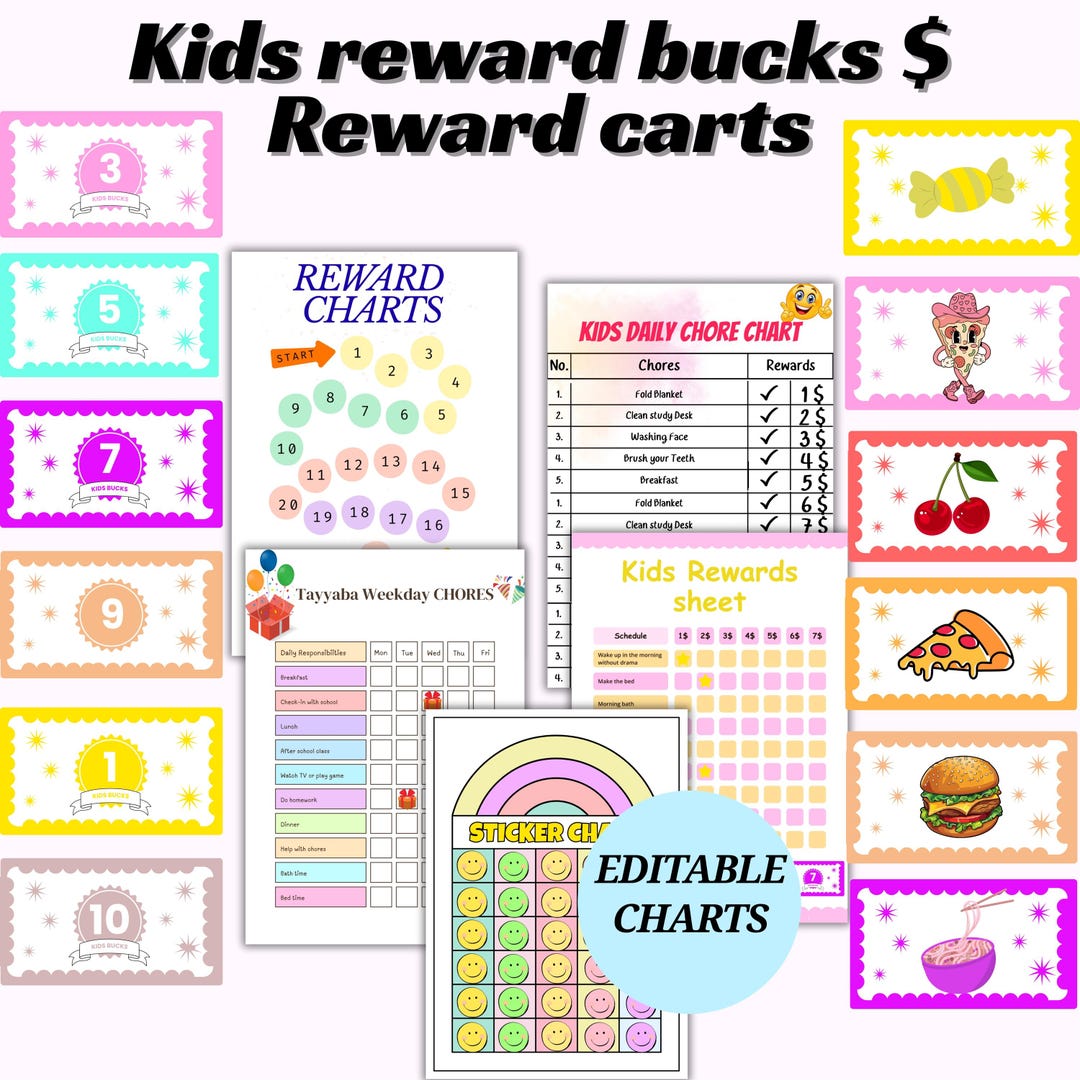 Kids' Reward Bucks, Core Reward Bucks, Printable Reward Bucks - Etsy