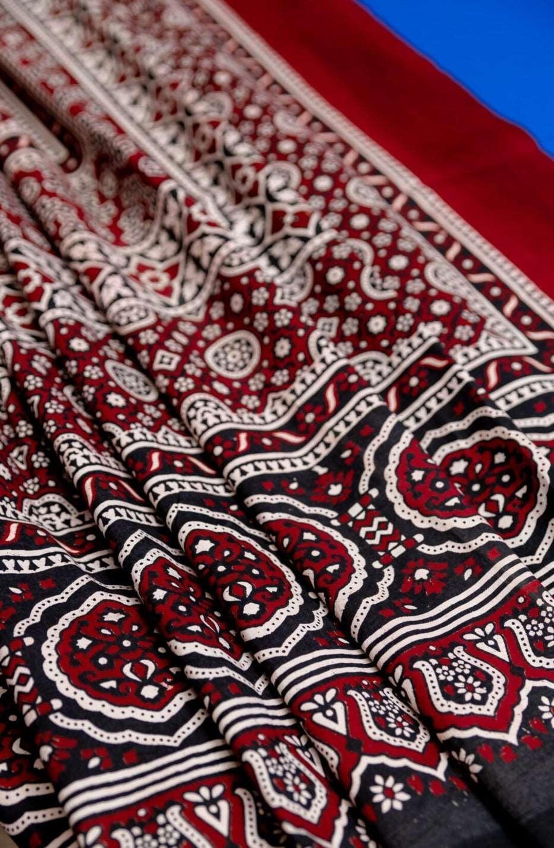 Sindhi Ajrak Cotton Shawl – Handcrafted Elegance - Etsy