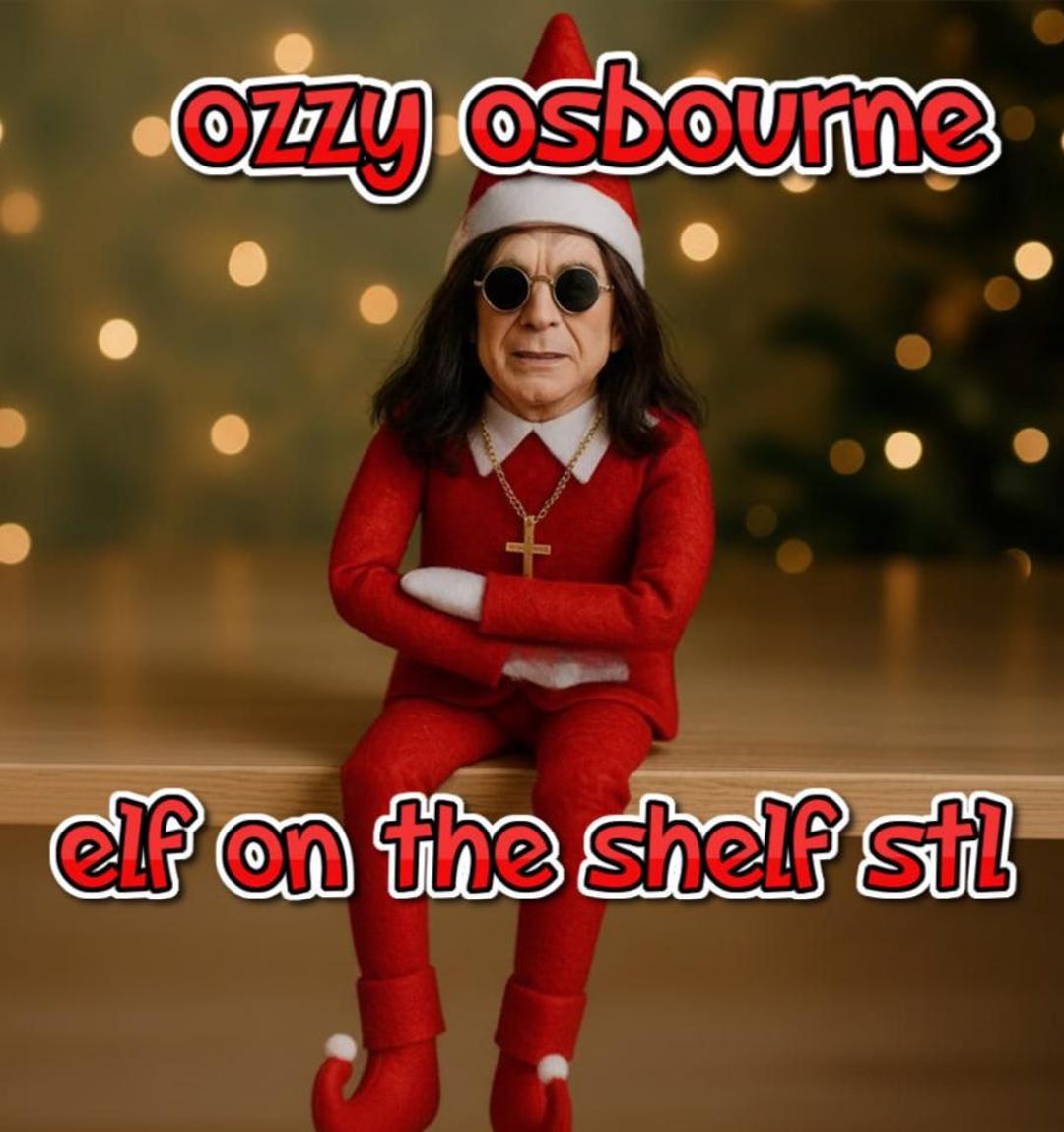 Ozzy Osbourne Elf on the Shelf STL File – the Prince of Darkness ...