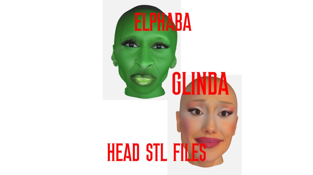 Wicked Elphaba and Glinda Head 3d Stl Files - Etsy