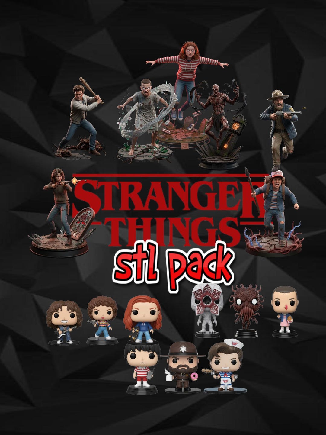 Ultimate Fan Collection Stranger Things Funko and Figurines 3D Model ...
