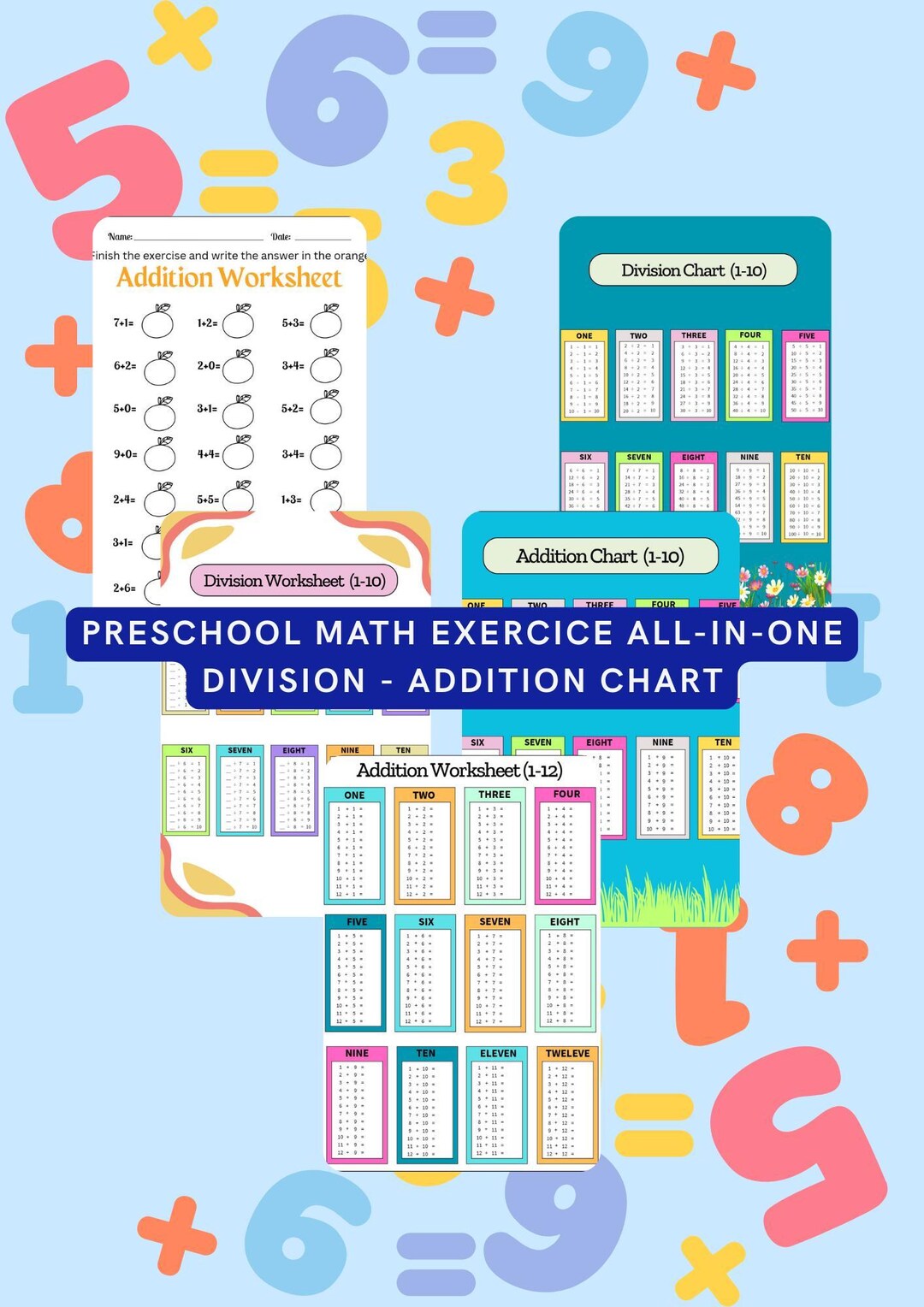 Printable Addition & Division Worksheets – Math Practice PDF for ...