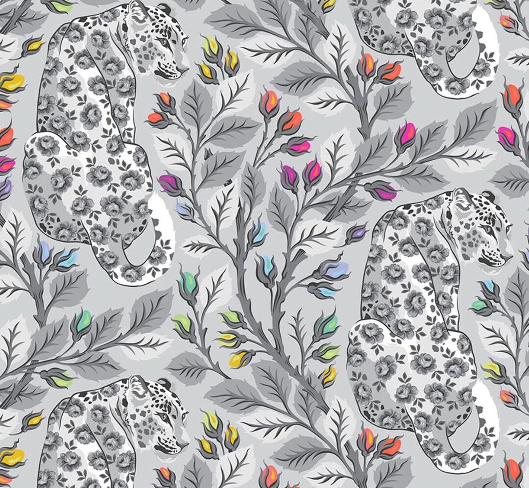 TULA PINK GRAYWORK Beauty Mark Fog Fabric by the 1/2 Yard - Etsy