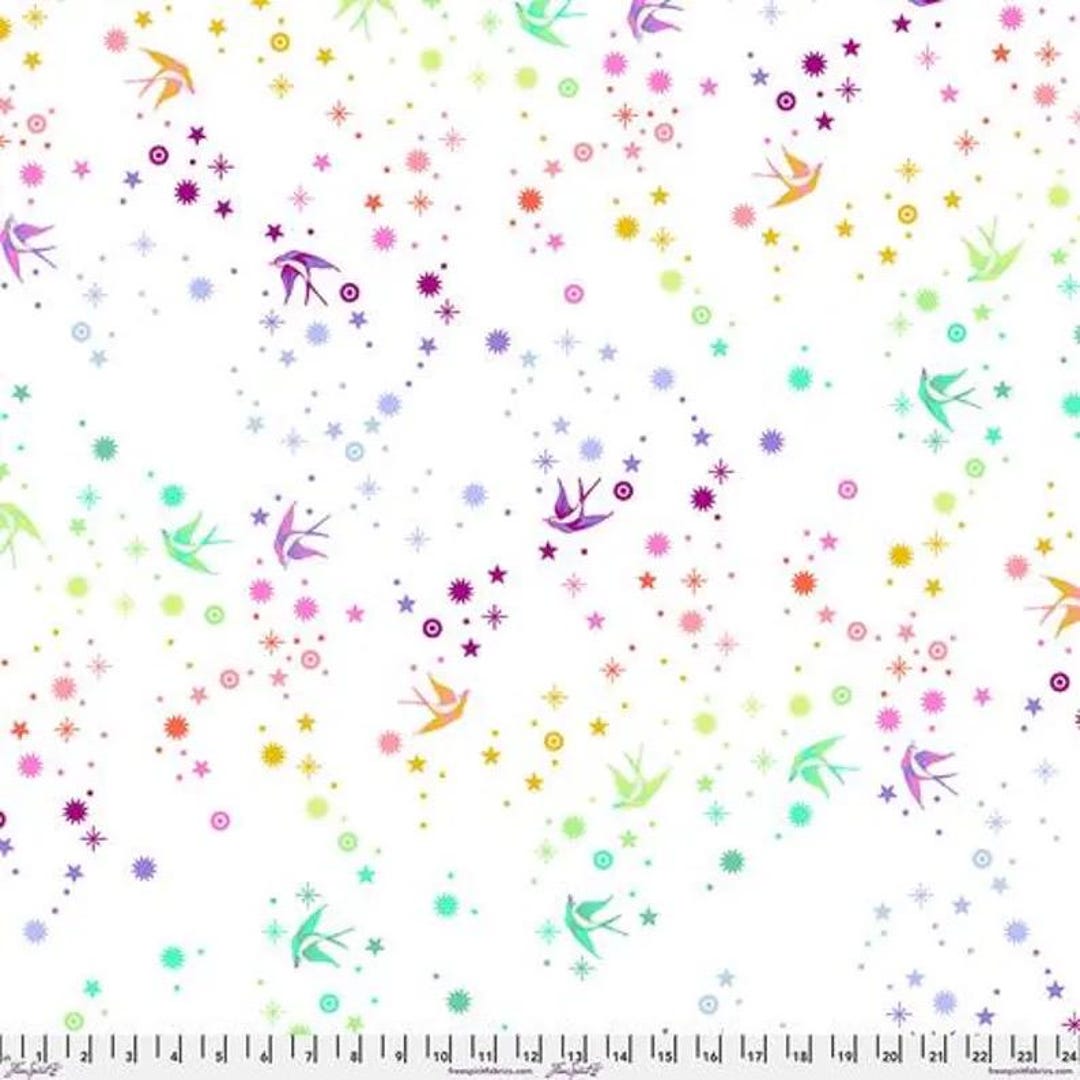 TULA PINK Fairy Dust White Minky Wide Back 60” Fabric by the 1/2 Yard ...