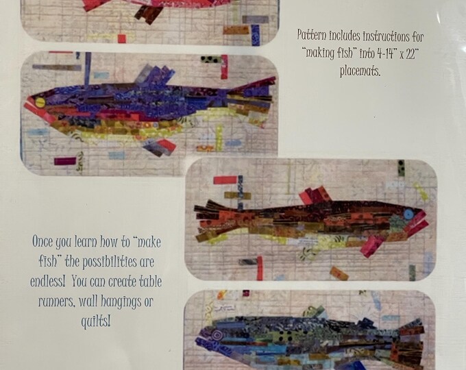 LAURA HEINE - Making Fish - Placemats - Collage Pattern - 14x22 - Etsy