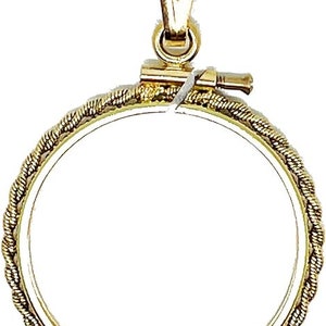 Gold Filled Rope Coin Holder Frame Pendant Mounting Charm Pendant ...