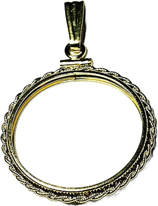 Gold Filled Rope Coin Holder Frame Pendant Mounting Charm Pendant ...