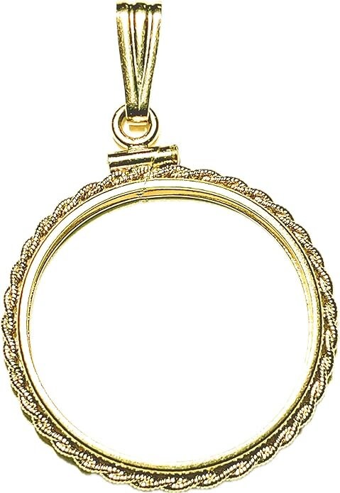 Gold Filled Rope Coin Holder Frame Pendant Mounting Charm Pendant ...