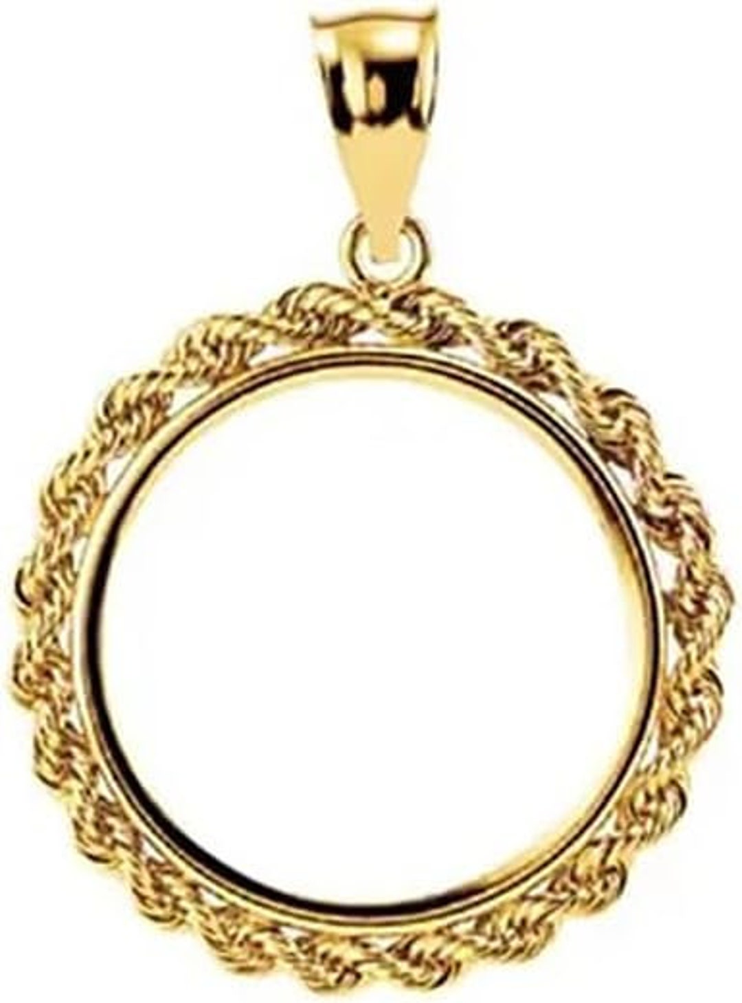 Gold Filled Rope Coin Holder Frame Pendant Mounting Charm Pendant ...