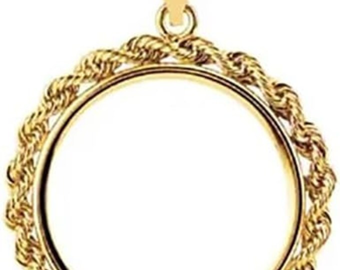 Gold Filled Rope Coin Holder Frame Pendant Mounting Charm Pendant ...