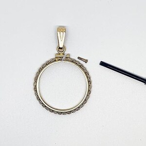 Gold Filled Rope Coin Holder Frame Pendant Mounting Charm Pendant ...