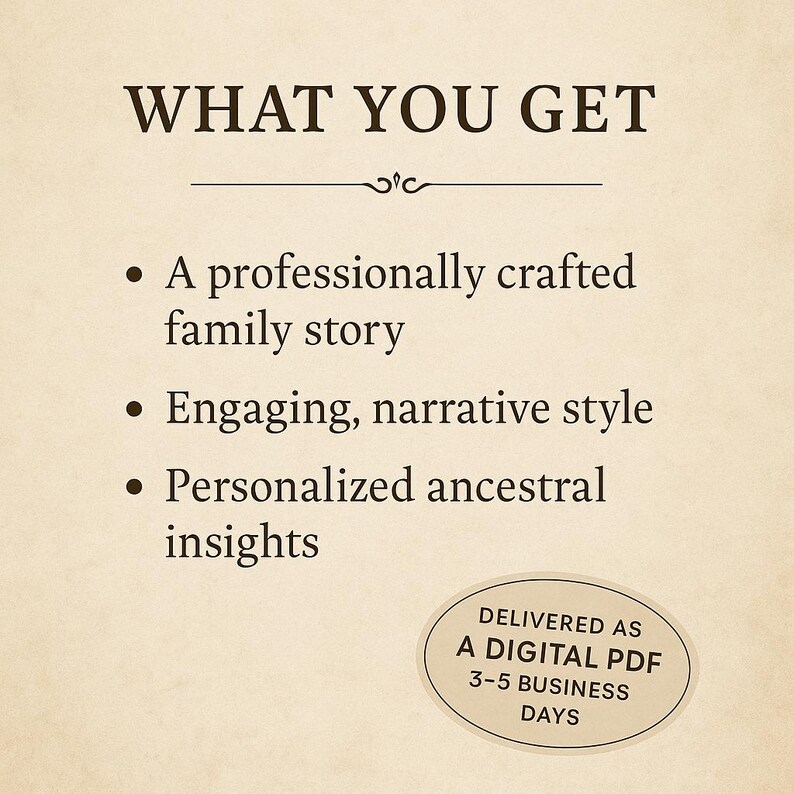 Personalized Family History Narrative – Custom Genealogy Biography (PDF ...
