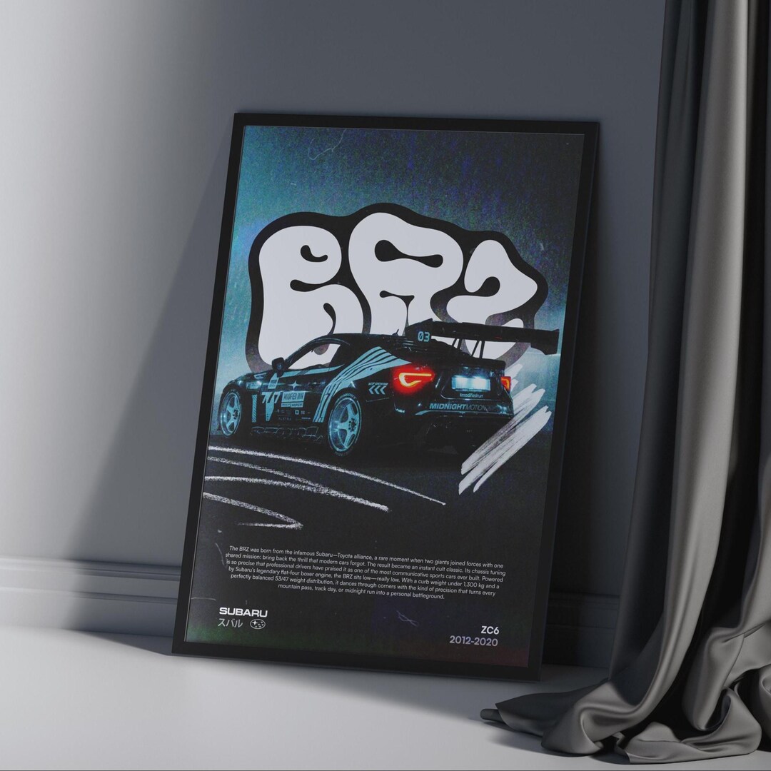 Subaru BRZ ZC6 Poster - JDM Sports Car Wall Art - Etsy