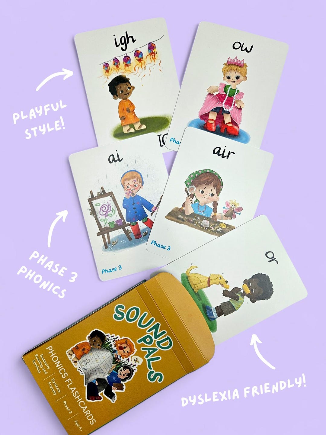 Sound Pals: Phase 3 Phonics Flashcards - Physical Copy! - Etsy