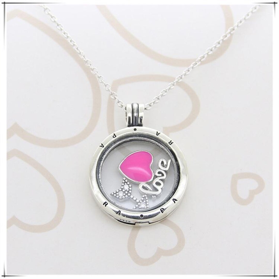 Pandora Floating Locket Necklace & Love Feelings Petites Locket Charms ...
