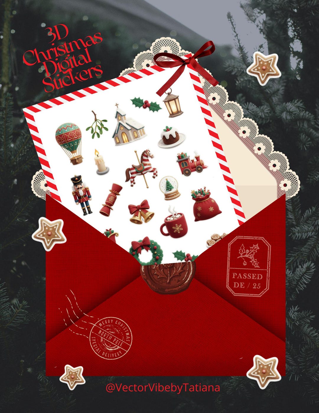 Fluffy 3D Christmas Stickers – Digital PNG & Printable PDF Bundle - Etsy