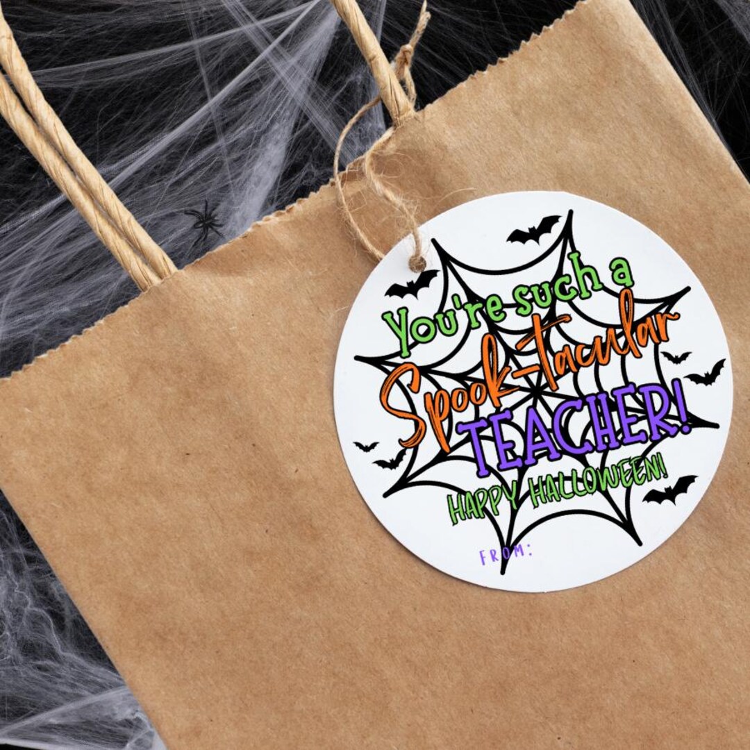 Printable Halloween Gift Tag: Spook-tacular Teacher (PDF) - Etsy