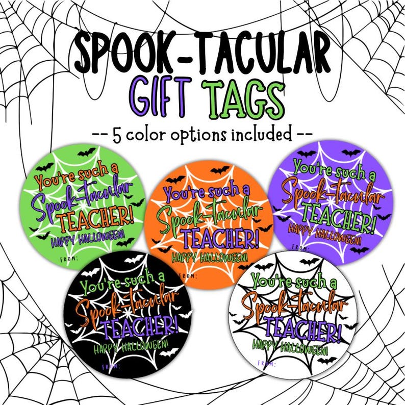 Printable Halloween Gift Tag: Spook-tacular Teacher (PDF) - Etsy