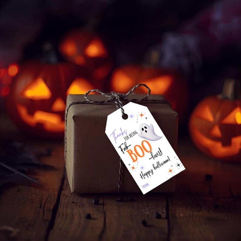 Printable and Editable Halloween Boo Basket Gift Tags - Etsy