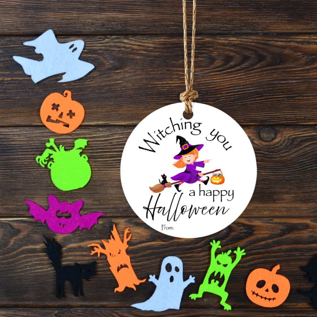 Printable Halloween Gift Tag: Witch Design Boo Basket Tag (PDF) - Etsy