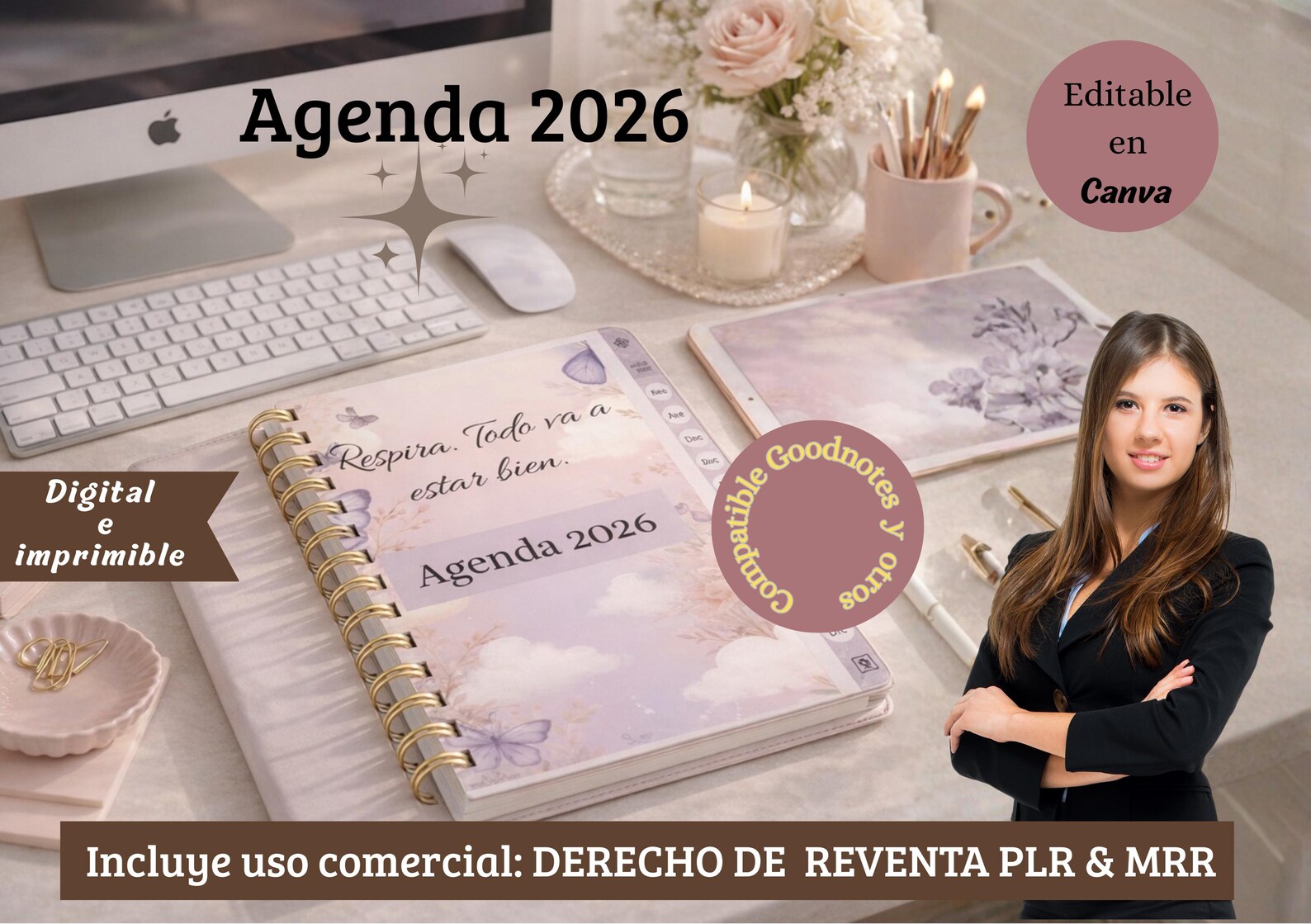 2026 Digital and Printable Planner in Spanish, Editable Template in ...