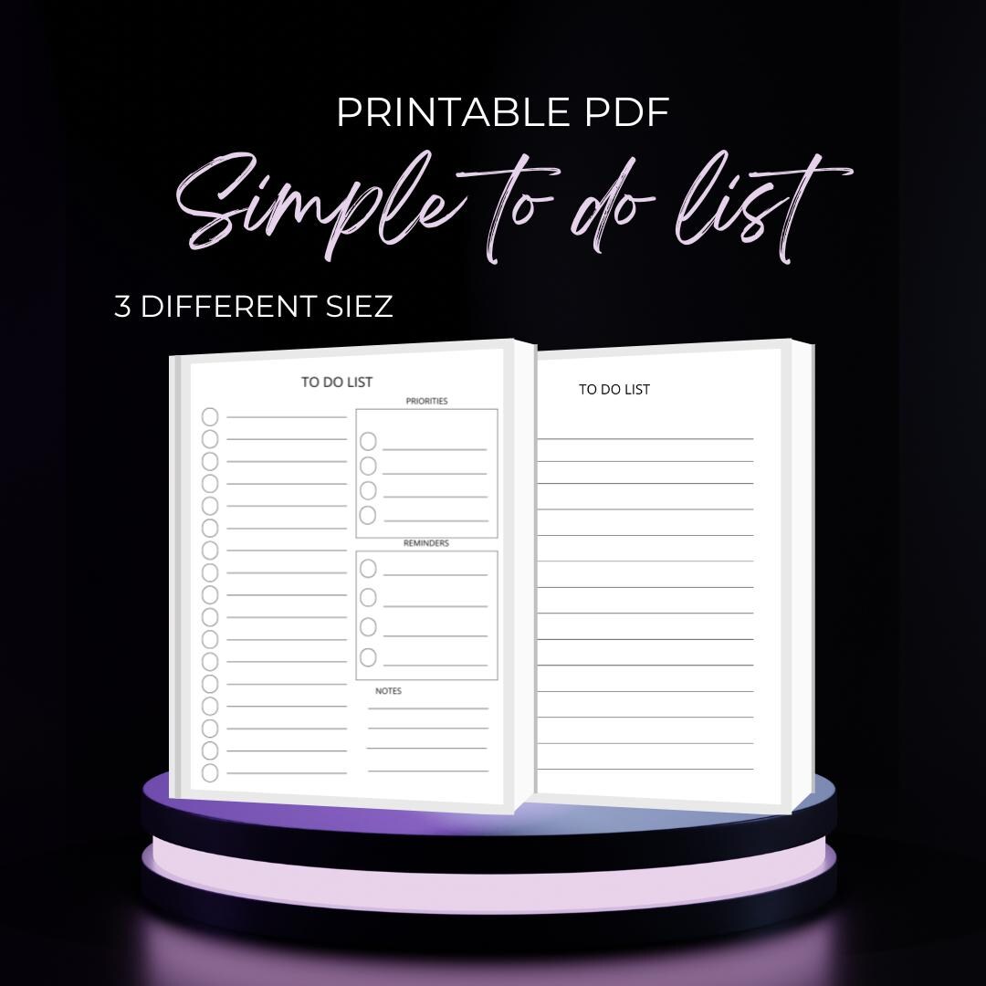 Printable to Do List Templates 3 Sizes, Minimalist, Printable Templates ...