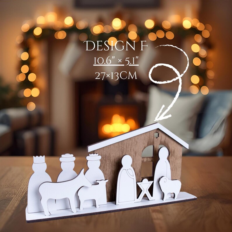 Pueblo navideño de madera contrachapada cortada con láser / Decoración ...