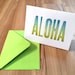Aloha Letterpress Single Card - Etsy