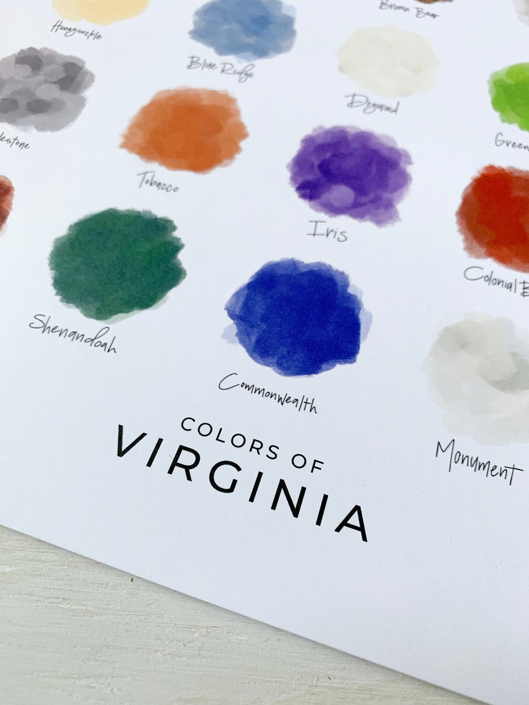 Colors of Virginia Watercolor Richmond Print Richmond - Etsy
