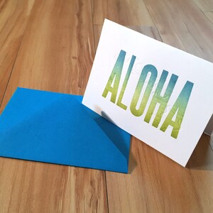 Aloha Letterpress Single Card - Etsy