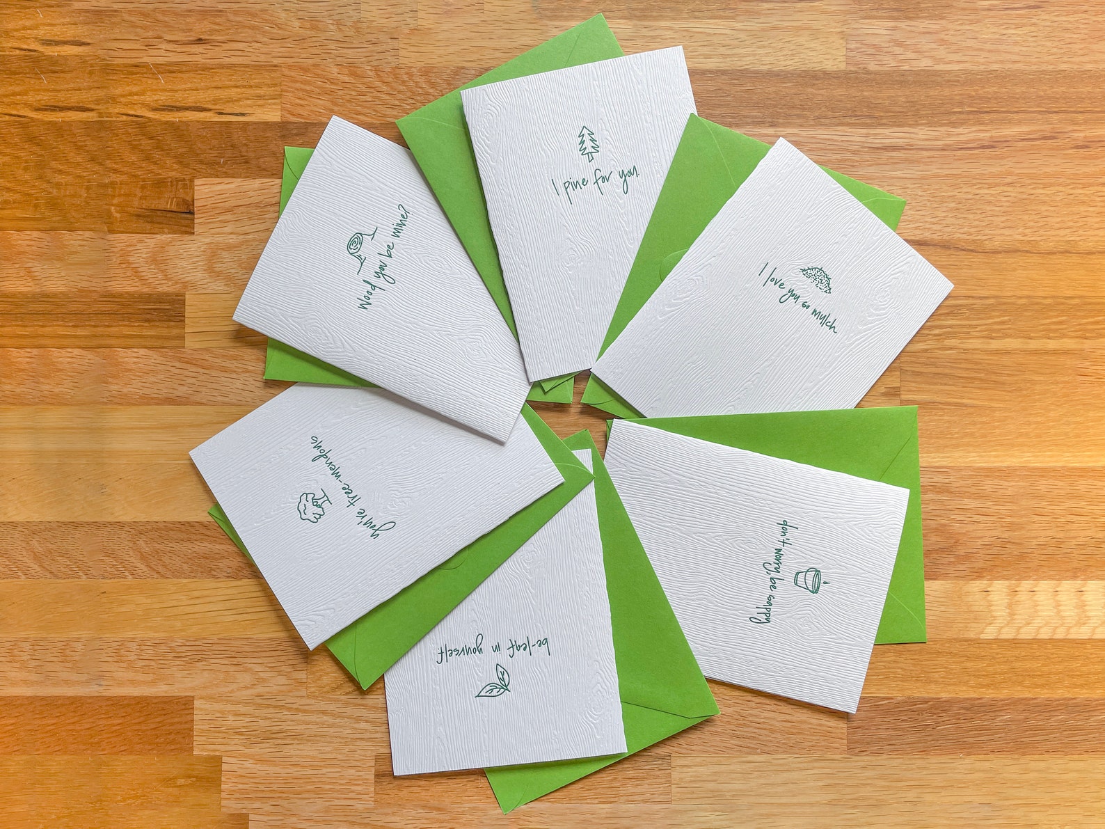 Letterpress Tree Pun Card Set 6 Any Occasion Cards With Minimal Symbol ...