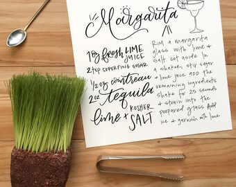 Dark & Stormy Calligraphy Cocktail Recipe Print | Etsy