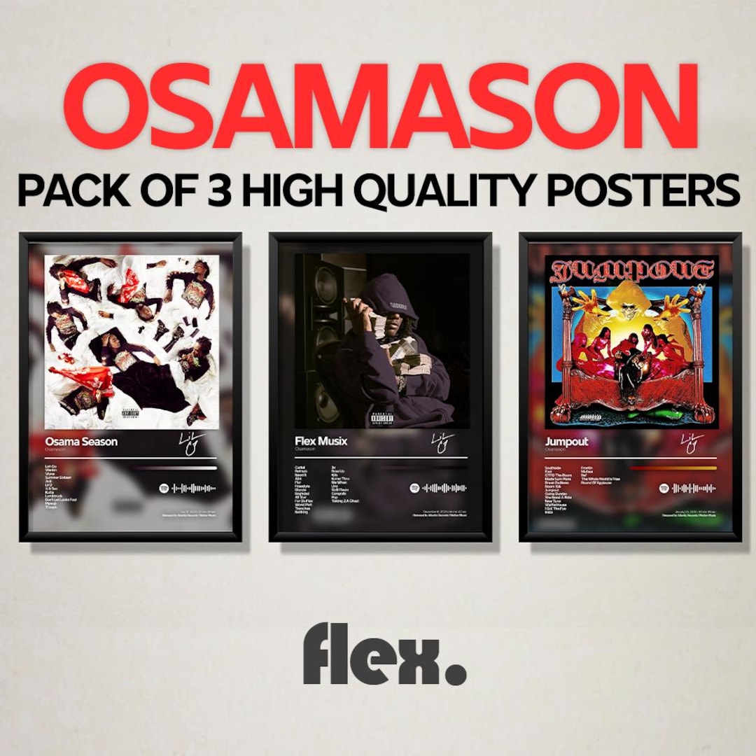 Osamason Poster 3 Pack - Album Wall Cover Art - Underground - Minimal ...