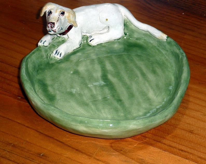 White Dog Jewelry Holdersoap Dish Spoon Rest Handmade in - Etsy