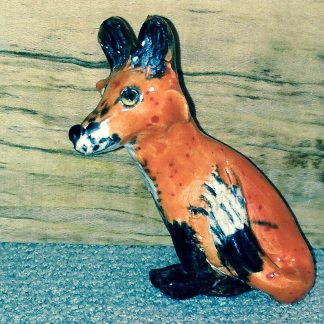 Sweet Fox Miniature Sculpture Handmade in U.S. Adorable - Etsy