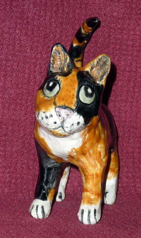 Calico Cat Handmade in Us From a Lump of Clay Totally Unique - Etsy