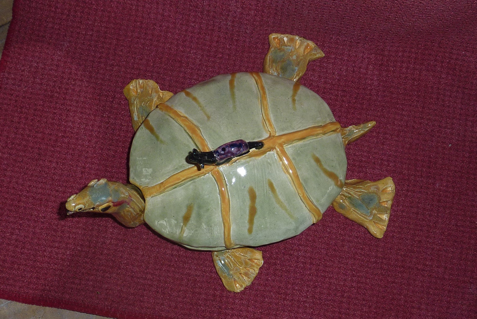 Turtle Covered Dish With Snail on Top Hand Made in USA From a - Etsy