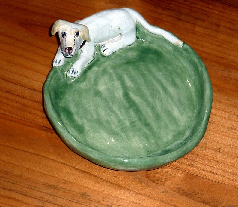 White Dog Jewelry Holdersoap Dish Spoon Rest Handmade in - Etsy
