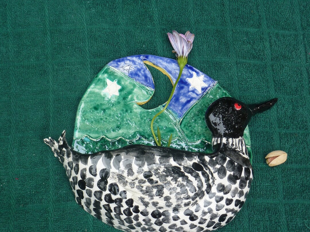 Loon Wall Hanging "good Night Loon" Wall Pocket Will Hold Your Flowers ...